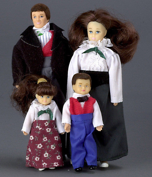 4 Piece Victorian Doll Family Brunette – The Magical Dollhouse